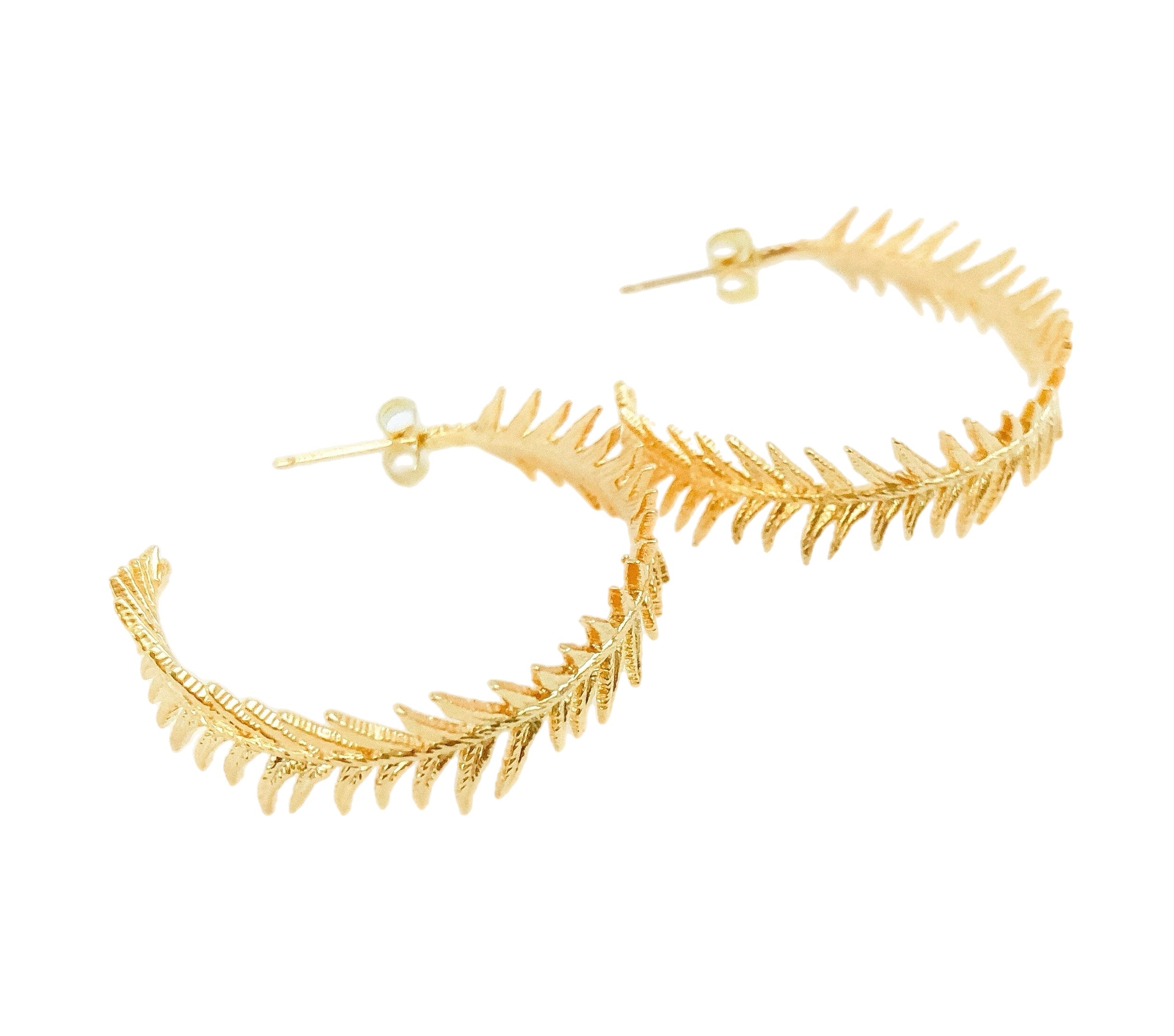 Gold Feather Hoops – Southern Oyster Company