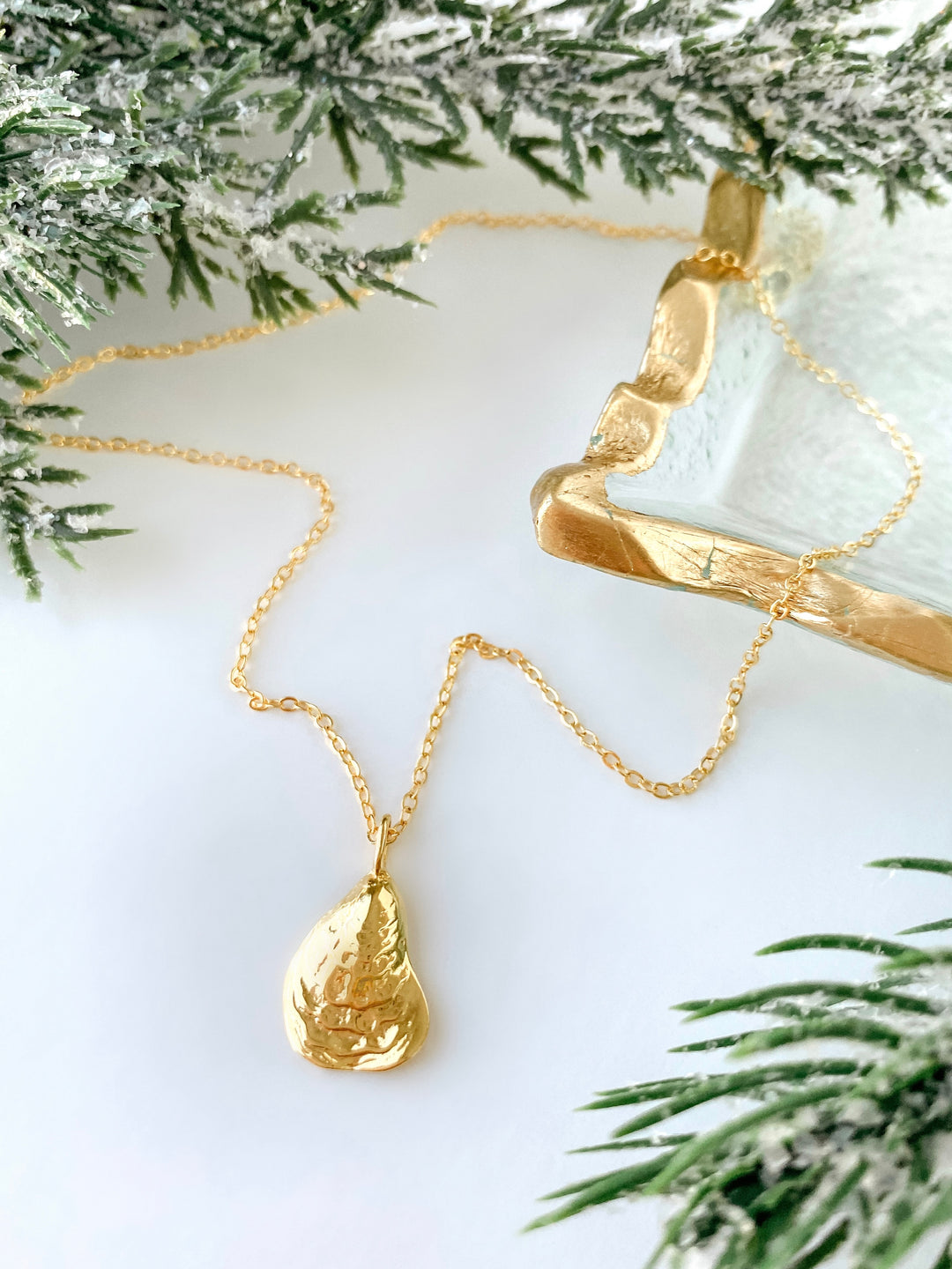Gold Oyster Necklace Southern Oyster Company