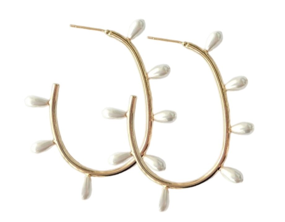 Halo Pearl Hoops – Southern Oyster Company